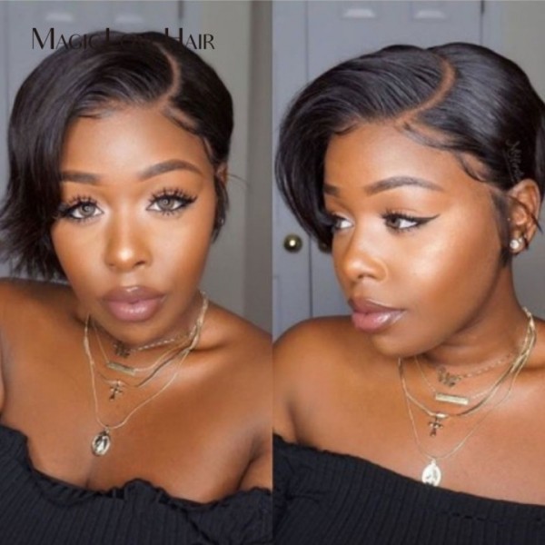 Magic Love Human Virgin Hair Summer Bob Natural Color Pre Plucked Lace