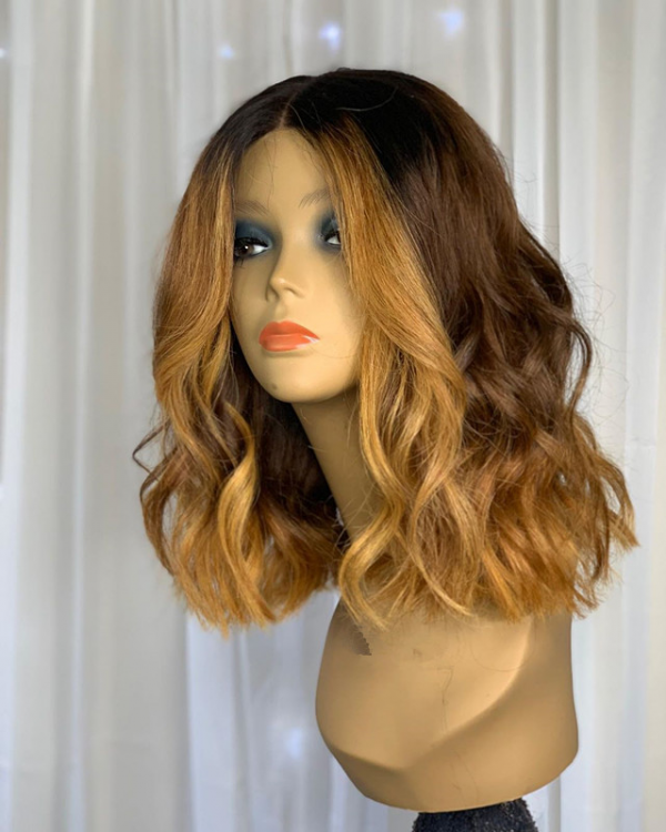 Magic Love Human Virgin Hair Ombre Color Pre Plucked Lace Front Wig And