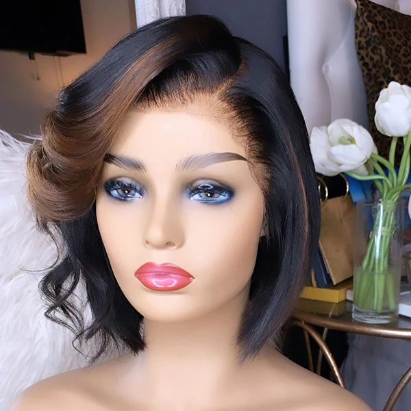 Magic Love Human Virgin Hair Summer Bob Pre Plucked Lace Front Wig And