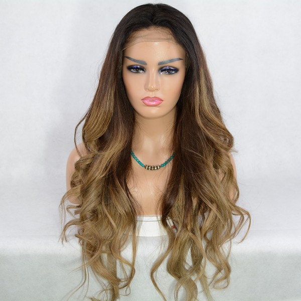 Magic Love Human Virgin Hair Ombre Color Pre Plucked Lace Front Wig And
