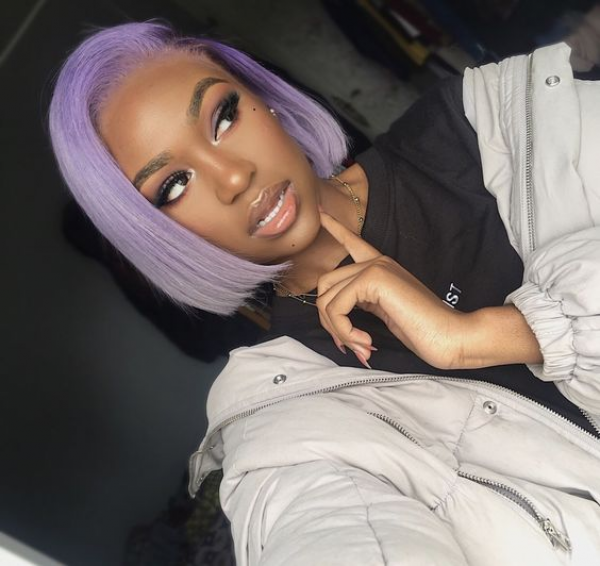 Magic Love Human Virgin Hair Purple Color Summer Bob Pre Plucked Lace