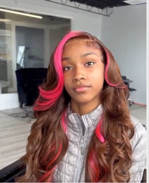 Magic Love Human Virgin Hair Ombre Color Pre Plucked Lace Front Wig And