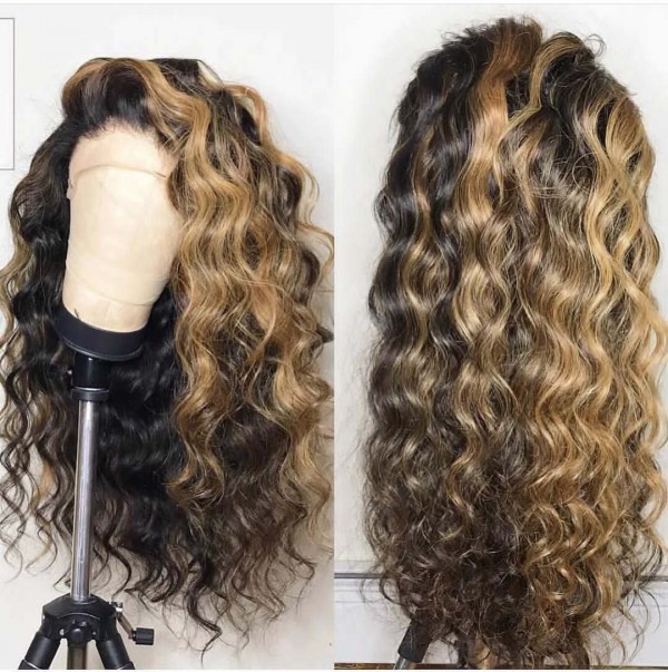 Magic Love Human Virgin Hair Ombre 1b 27 Pre Plucked Lace Front Wig And